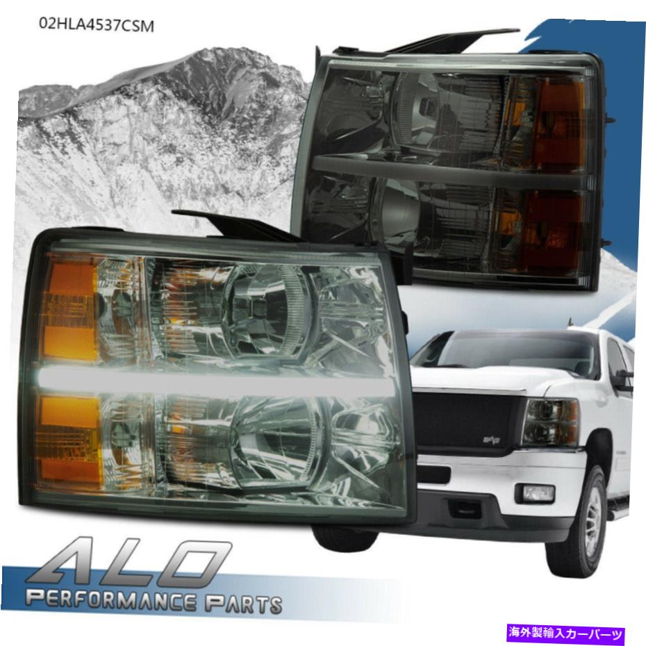【楽天市場】USヘッドライト クロム/スモーク* LEDストリップDRL *オレンジ信号ヘッドライトライトランプ07-14 Silverado ...