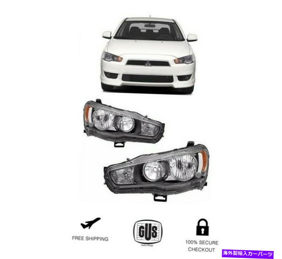 【楽天市場】USヘッドライト 2008年の2012年の三菱LANCERフロントヘッドライトプロジェクターセットブラック左＆RIGH For ...