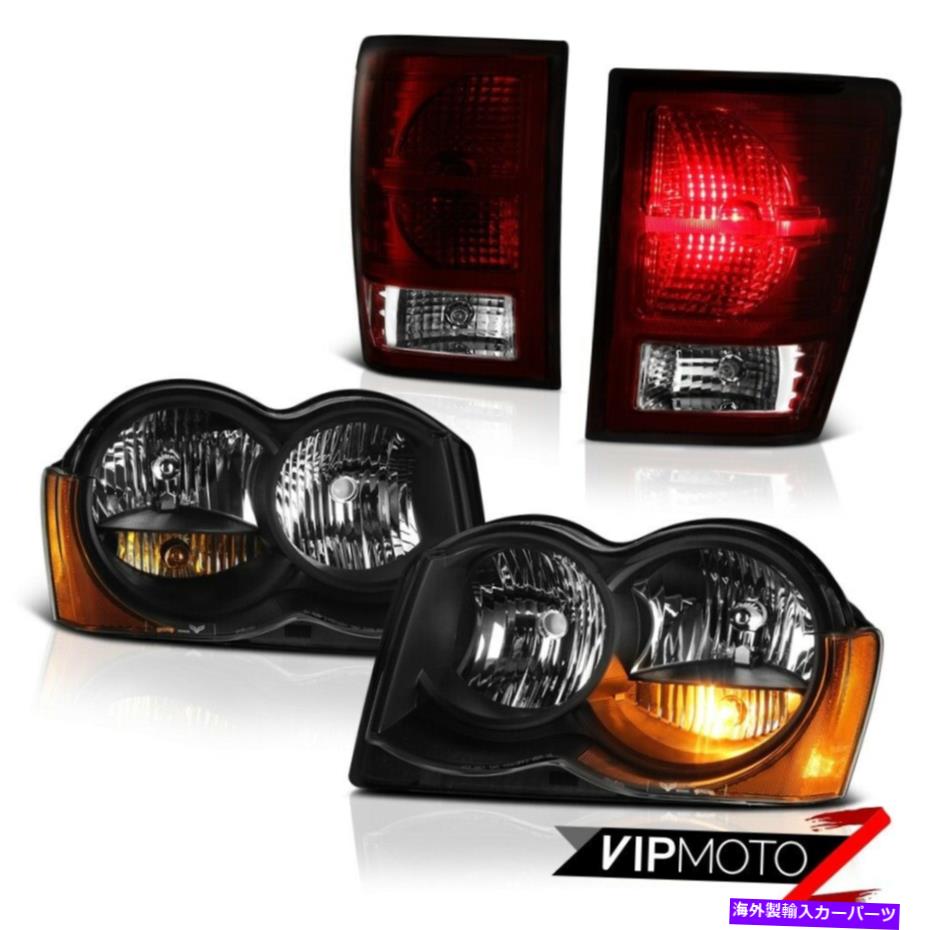 【楽天市場】USテールライト 08-10ジープグランドチェロキーラレードマットブラックヘッドランプスモークレッドテールライト For 08 ...