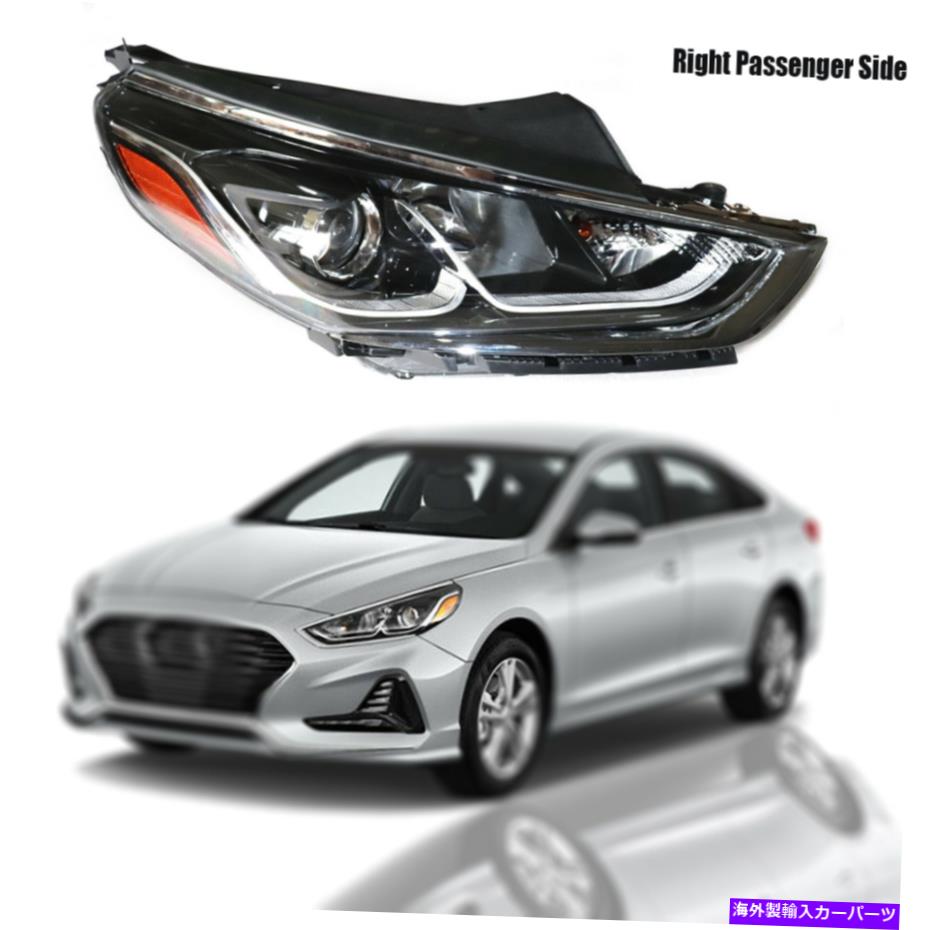 【楽天市場】USヘッドライト 2018-19 Hyundai Sonataのための右右助手席側ヘッドライトアセンブリクロム Clear ...
