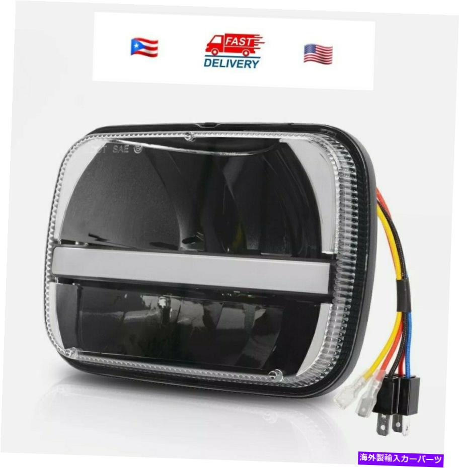 【楽天市場】USヘッドライト Cree 5x7 "7x6 '' LEDヘッドライトHalo DRL FRジープYJチェロキーXJシボレー ...