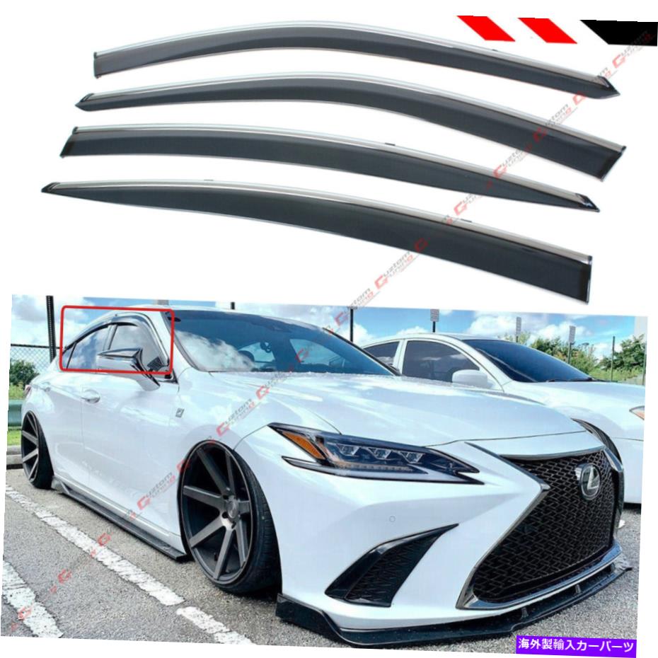 【楽天市場】ウィンドウバイザー 2019-2022 Lexus ES300H ES350 VIP Chrome Trip-On Window ...