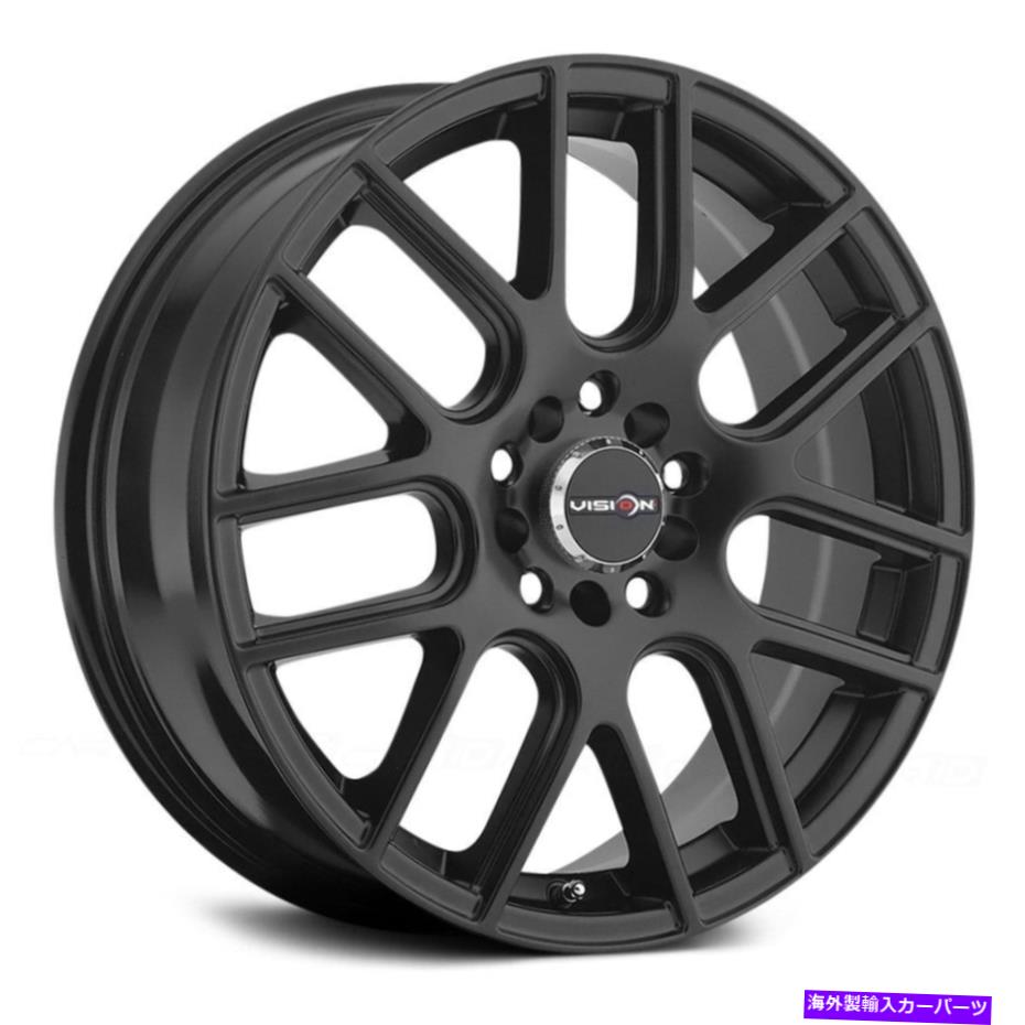 【楽天市場】ホイール 4本セット ビジョン426クロスホイール19x8（38、5x114.3、73.1）4のブラックリムセット Vision ...