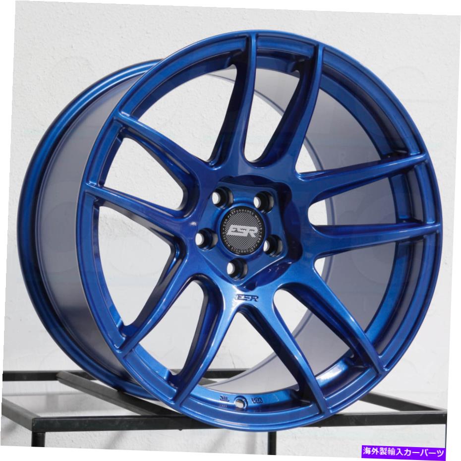 【楽天市場】ホイール 4本セット 18x10.5 ESR CS08 CS8 5x100 22ブルーホイールリムセット（4）72.56 ...