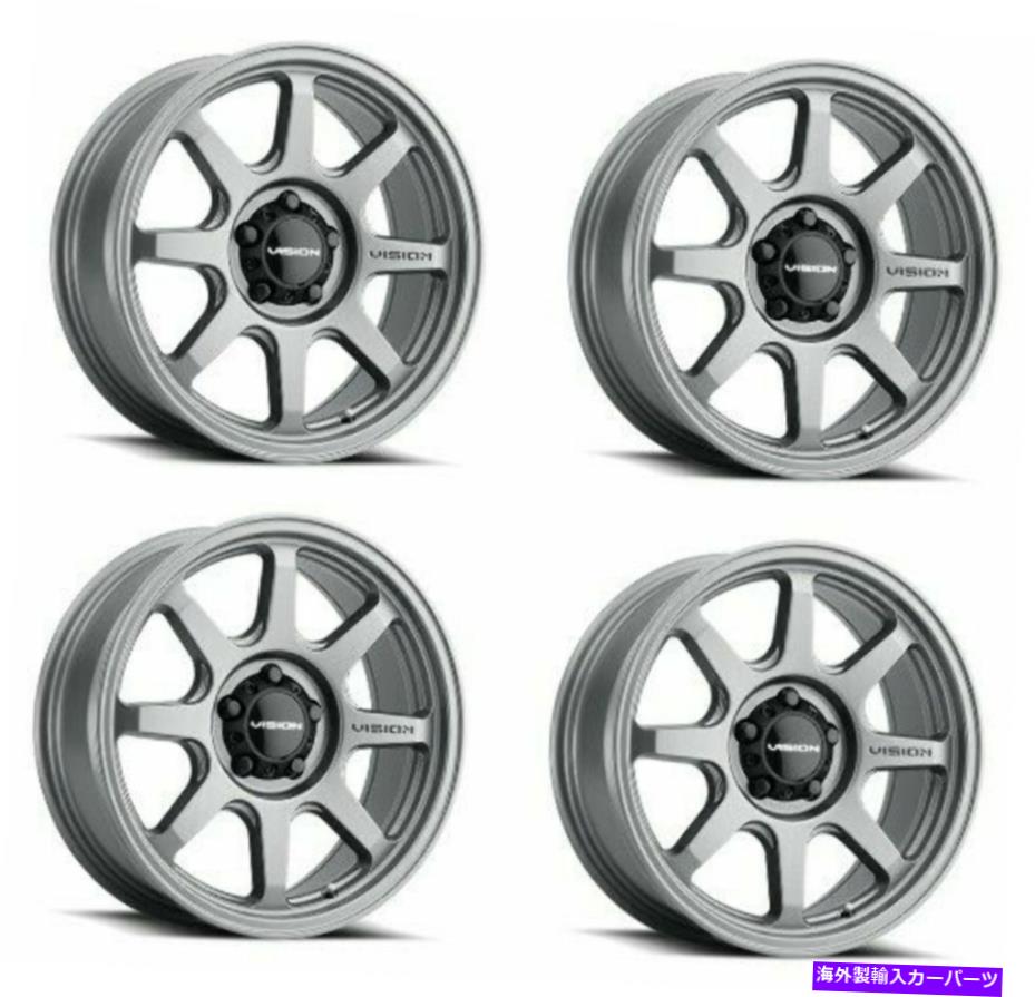 【楽天市場】ホイール 4本セット セット4 17 "ビジョンオフロード351フローサテングレーホイール17x9 6x5.5リム20mm Set ...