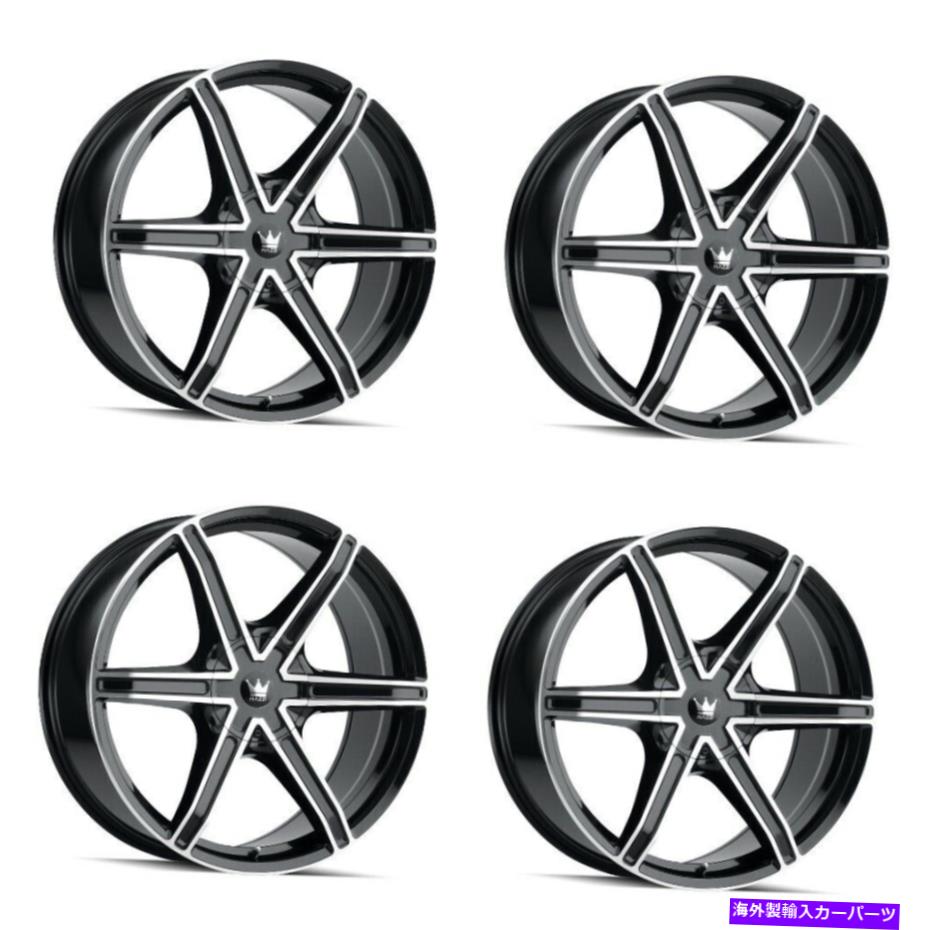 【楽天市場】ホイール 4本セット セット4 18 "Mazzi Stiltsブラック/機械加工ホイール18x8 6x120 6x132 ...