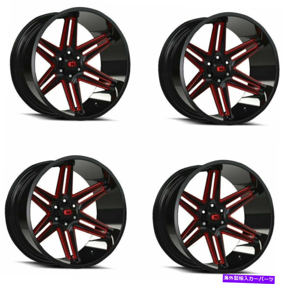 【楽天市場】ホイール 4本セット セット4 20 "Vision Off -Road 363 Razor Black Milled Red Tint 20x12 5x5.5 Rims ...