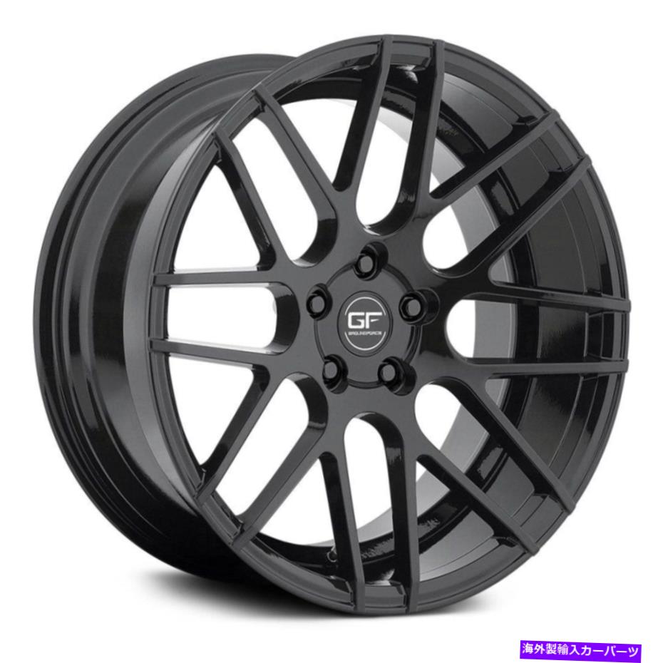 【楽天市場】ホイール 4本セット グラウンドフォースGF7ホイール18x9（40、5x108、73.1）4のブラックリムセット Ground ...