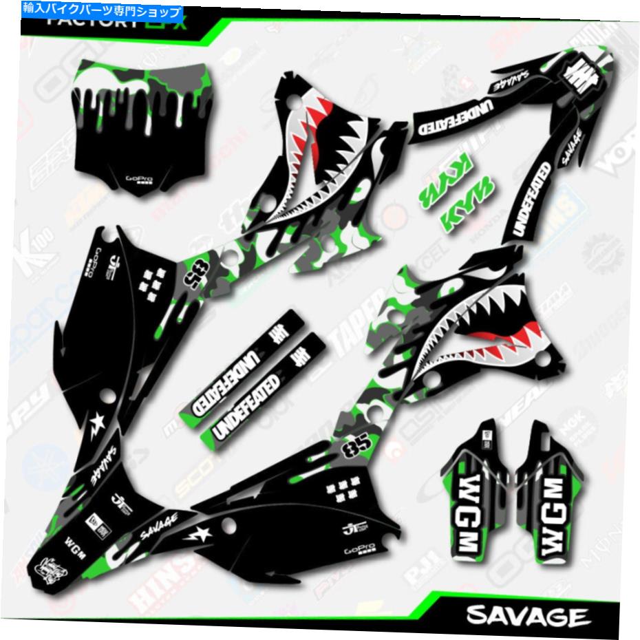 【楽天市場】Graphics decal kit グレーグリーンサベージ迷彩レーシンググラフィックキットは14-21カワサキKX85 KX ...