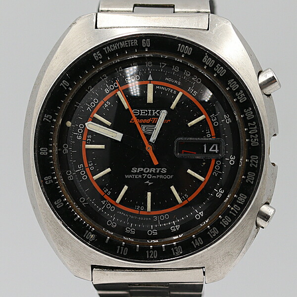 【楽天市場】デッドストック級 セイコー5スポーツ スピードタイマー 7017-6020 AT/自動巻 黒文字盤 メンズ腕時計 ...