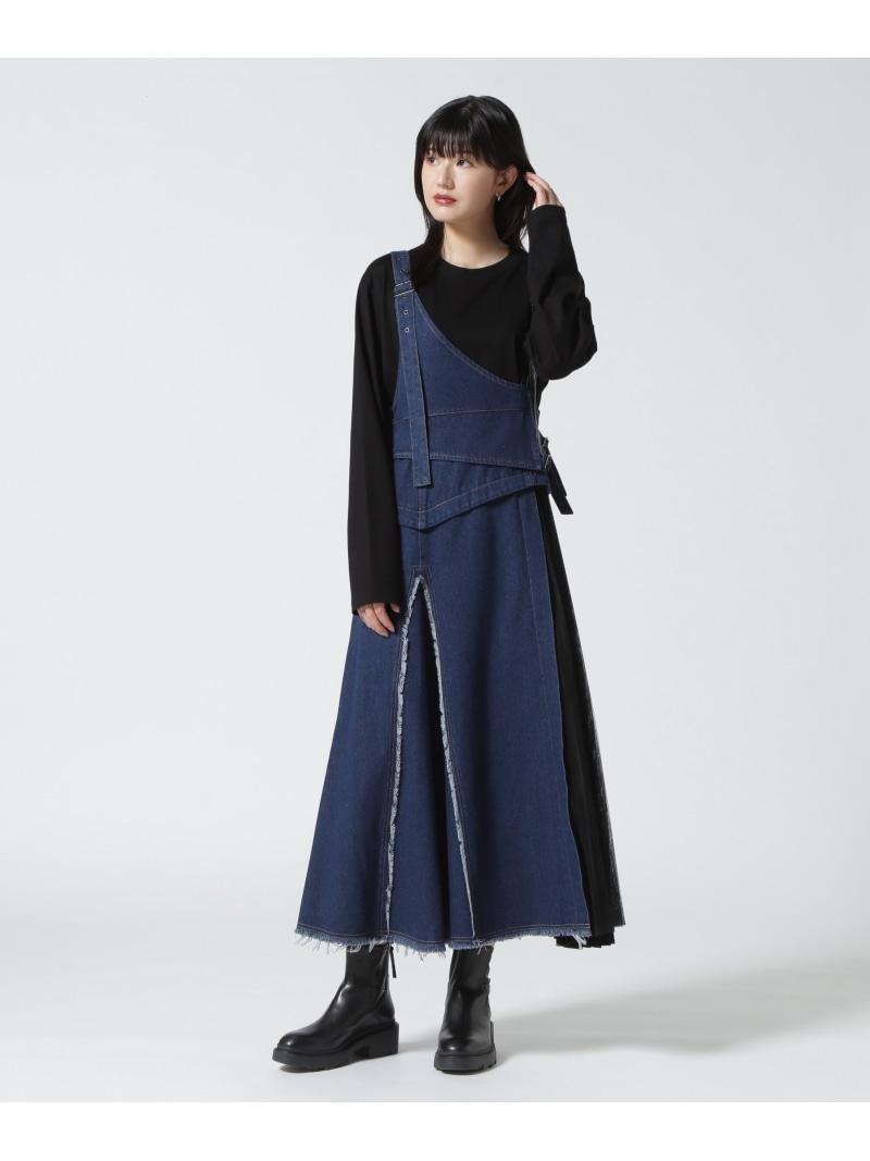 【楽天市場】【SALE／30%OFF】AULA AILA/アウラアイラ/SIDE TULLE DENIM JUMPER SKT ROYAL ...