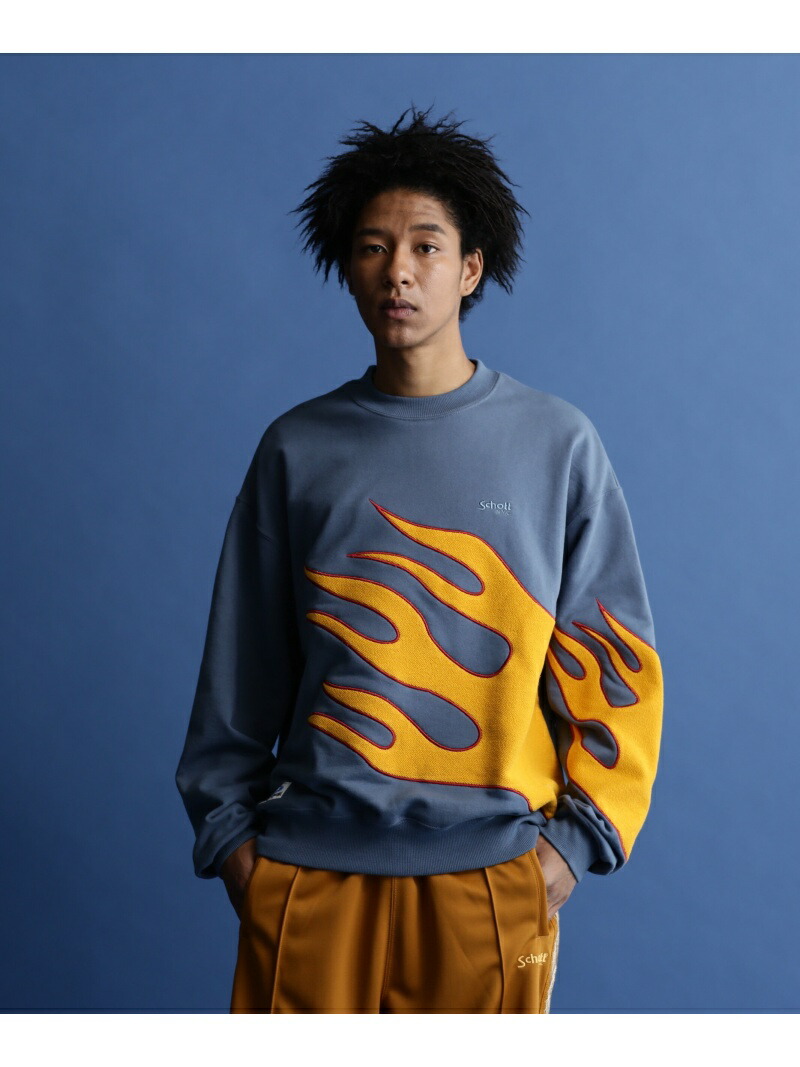 【楽天市場】【SALE／40%OFF】CREW SWEAT FIRE PATTERN/クルーネック スウェット "ファイアパターン ...