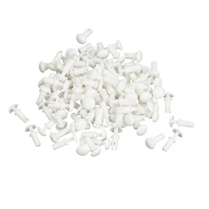 【楽天市場】uxcell 押しリベット プッシュクリップリベットファスナー ホワイト ナイロン 100個 3.4-4.3mmのパネル厚さ ...