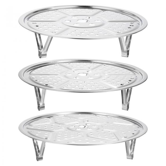 【楽天市場】uxcell ステンレス製スチーマーラッ ク3個セット 7.9"/8.6"/9.5"の鍋用スチームトレイ スチーマー調理器具 ...