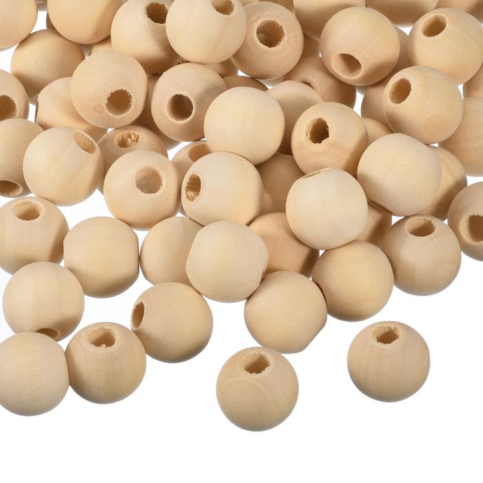【楽天市場】uxcell 160個入り 20mm 天然木スペーサービーズ 8mm 大口径未仕上げ丸い木製ビーズ DIYクラフト 宝石作り用 ...