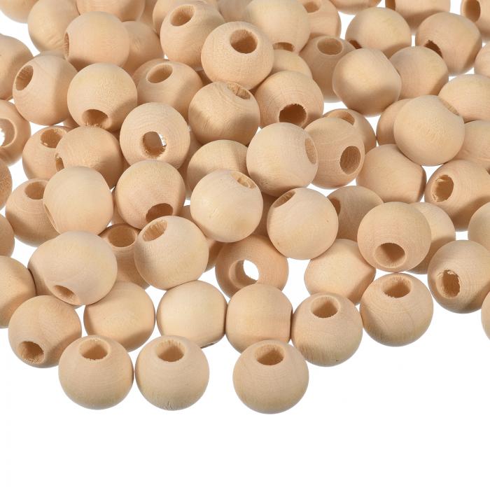 【楽天市場】uxcell 200個 16mm天然木スペーサービーズ 6mmの大きな穴のない丸い木製ビーズ DIYクラフト 宝石作りの ...