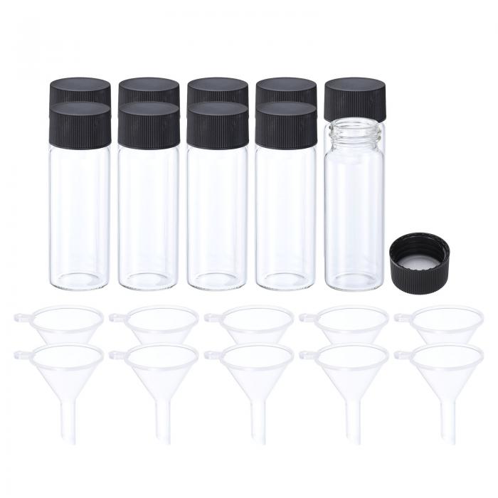 【楽天市場】PATIKIL 30mL しやく用メディアボトル 10個セット 丸型ガラス保存ボトル 10個 プラスチックねじキャップ付き漏斗 ...