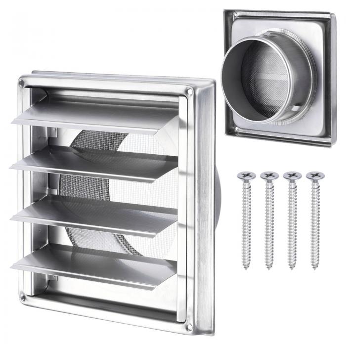 【楽天市場】PATIKIL 乾燥機の通気口カバー 120 mm ステンレス鋼 外壁コンセントベントグリル 可動フラップとスクリーンメッシュ付き ...