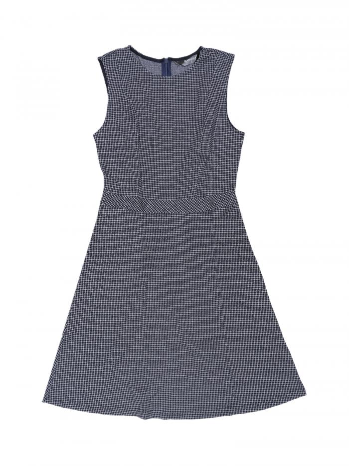 【楽天市場】Allegra K フレア ニットワンピース 千鳥格子 チェック柄 ノースリーブ ショート丈 レディース ネイビーブルー M ...