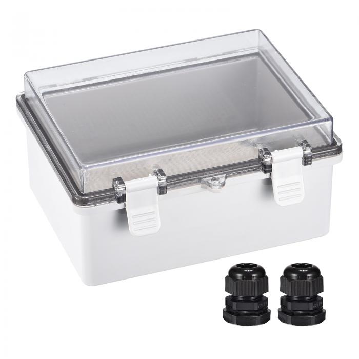 【楽天市場】uxcell ジャンクションボックス電気エンクロージャ IP67 防水 ABS プラスチック ヒンジカバー付き 取付板 ウォール ...