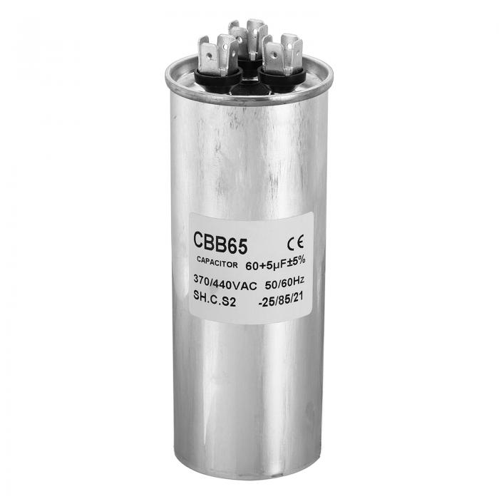 【楽天市場】PATIKIL CBB65 60+5uF 実行コンデンサ 60+5mfd 1個 AC 370/440V アルミケース 3ピン付き ...