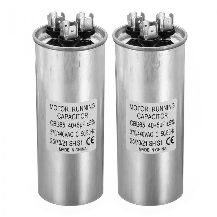 【楽天市場】PATIKIL 40+5uF ±5% 40/5MDF 370/440V AC ファン始動コンデンサ 2個 CBB65 円形デュアルランコンデンサ ACモーター運転 エアコン冷却 ...