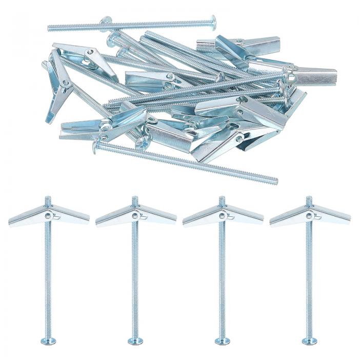 【楽天市場】uxcell スプリングトグルボルトアンカー バタフライアンカー オスねじバネ式 中空壁 丸頭トグルボルト 3 mm x 76.2 ...