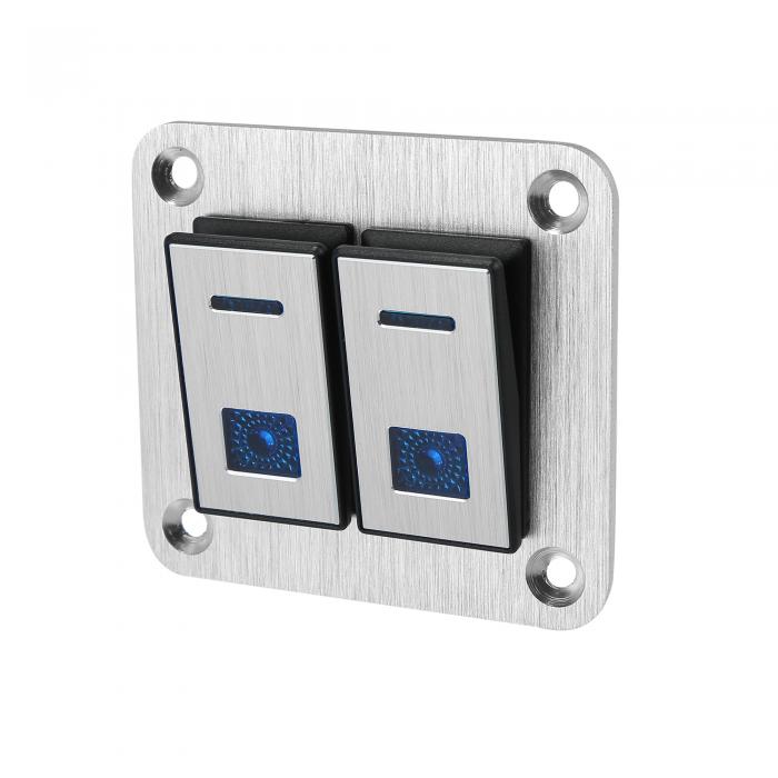 【楽天市場】X AUTOHAUX トグルロッカースイッチパネル カーマリンボート 2ギャング 5ピン 12V/24V サーキットブレーカーの ...