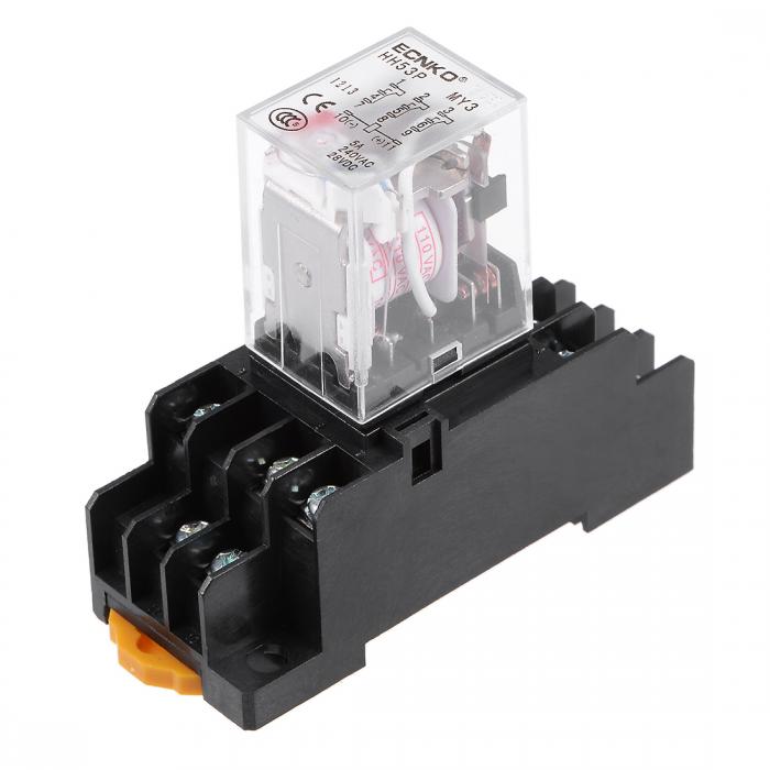 【楽天市場】uxcell 電磁リレー パワーリレー レッドLED HH53P AC 110V 3P3T LEDカラーレッド 11ピン ブラック ...