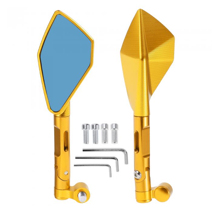 【楽天市場】Hihaha オートバイリアビューミラーバーエンドサイドミラーマウントアジャスタブルアルミニウム合金ゴールドトーンM8/M10 ...