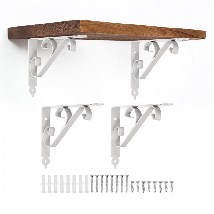 【楽天市場】uxcell 4個 装飾用棚金具 250mm/10" ヘビーデューティ浮動棚金具 壁掛け金属製L字型棚金具 壁掛け本棚棚サポート ...