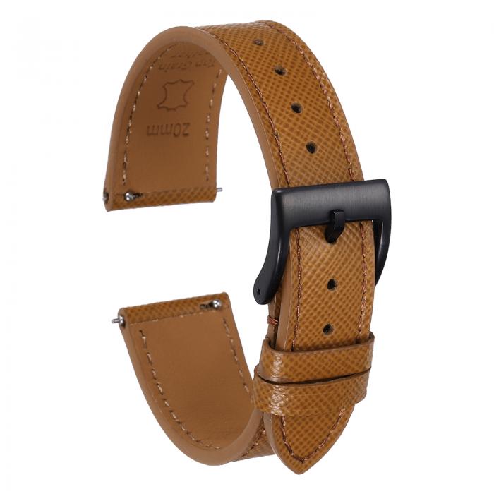 【楽天市場】uxcell 本物のレザーウォッチバンド 21mm クイックリリース交換用ウォッチストラップ ステンレススチールの黒バックル付き ...