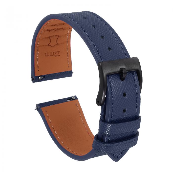 【楽天市場】uxcell 本物のレザーウォッチバンド 22mm クイックリリース交換用ウォッチストラップ ステンレススチール黒バックル付き ...