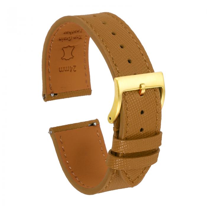 【楽天市場】uxcell 本物のレザーウォッチバンド 23 mm クイックリリース交換用ウォッチストラップ ステンレススチールゴー ルドバッ ...