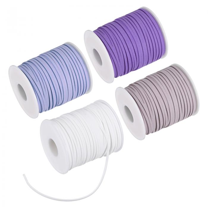 【楽天市場】M METERXITY 4パックのフェイクスエードレザーコード 50ヤード2.6mmフラットスエードレザーレース フェイクレザー ...