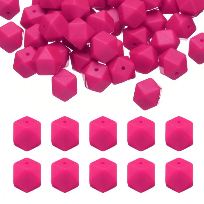 【楽天市場】uxcell 50個 六角形シリコンビーズ 14mm 幾何学的フォーカルルースビーズ バルク キーチェーン ストラップ ネックレス ...