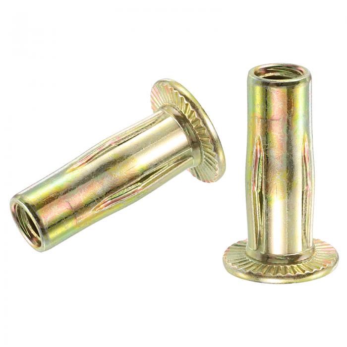 【楽天市場】uxcell マルチグリ ップリベットナット 1/4-20 プレバルブシャンク フラットヘッド ねじ込みインサートナット 金亜鉛 ...