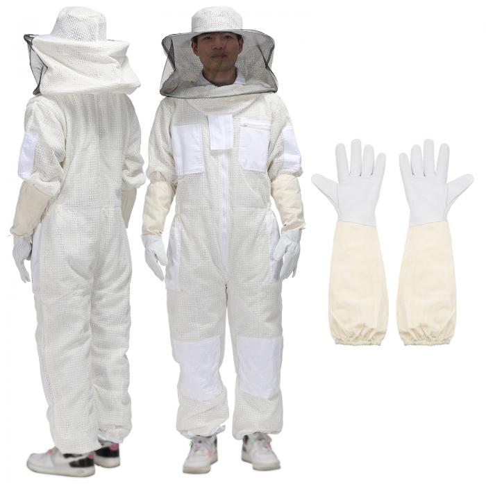 【楽天市場】uxcell 男性と女性用XL蜂スーツ 手袋と丸いベールフード付き 養蜂スーツ 裏庭 プロと初心者 養蜂家向け 厚手 白色 ...