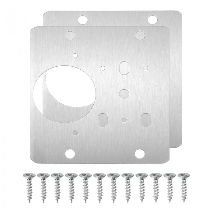 【楽天市場】uxcell キャビネットヒンジ修理プレート 2セット85mm/3.35"ステンレス製キッチンキャビネットドアヒンジ修理プレート ...