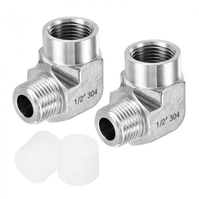 【楽天市場】uxcell 2個 G1/2"メスxG1/2"オス90度バーストックストリートエルボー 304ステンレス鋼パイプ継手アダプター ...