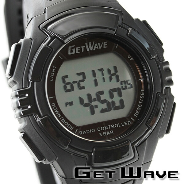 【楽天市場】GETWAVE 両局ソーラーデジタル電波時計 ソーラー 電波 ソーラー電波 電波ソーラー ブラック MJW095-02：LAD ...