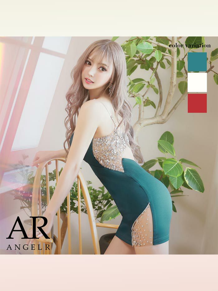 【楽天市場】キャバドレス ミニ 大人 高級キャバドレス ミニドレス クラブ ワンピース AngelR エンジェルアール バックビジューダイヤカットメッシュタイトミニドレス グリーン ...