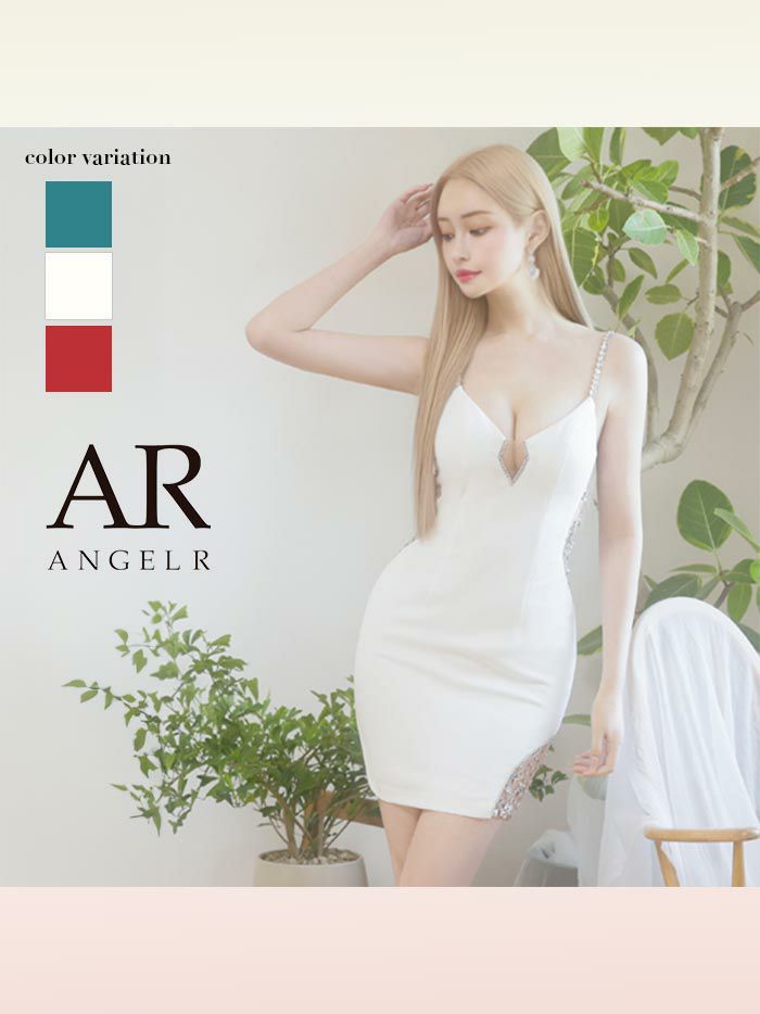 【楽天市場】キャバドレス ミニ 大人 高級キャバドレス ミニドレス クラブ ワンピース AngelR エンジェルアール バックビジューダイヤカットメッシュタイトミニドレス ホワイト ...