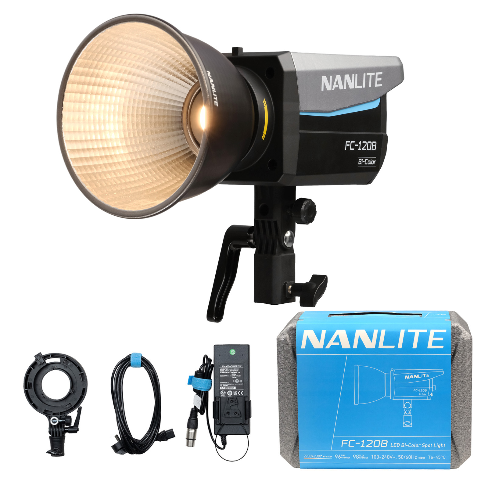 【楽天市場】NANLITE FC-120B 撮影用ライト LEDスタジオライト 145W 色温度2700-6500K CRI96 TLCI98 ...