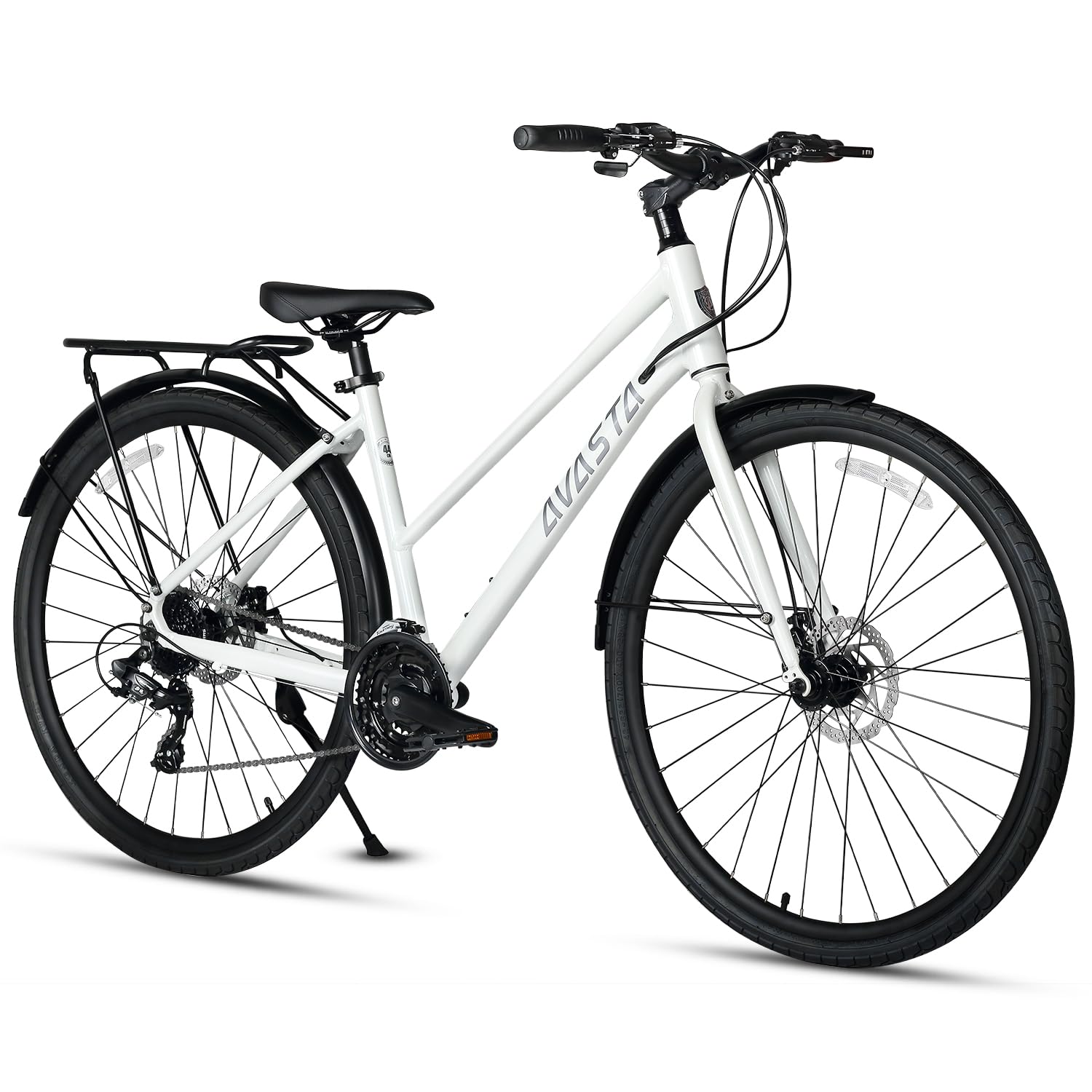 【楽天市場】【AVASTA】Neptuneクロスバイク 軽量アルミフレーム シマノ24段変速街乗りスポーツ自転車 通勤通学 リアキャリア荷台 ...