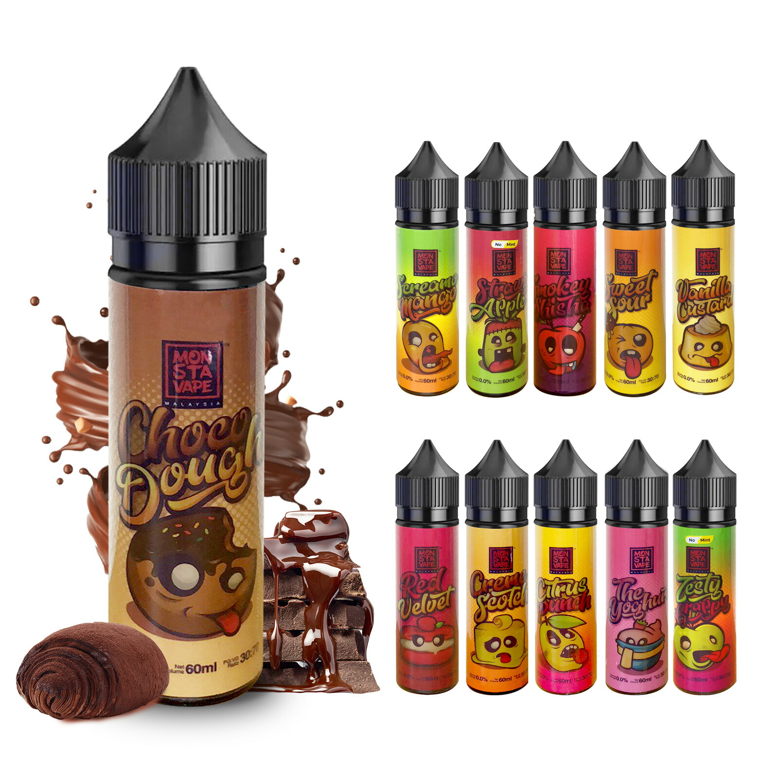 【楽天市場】モンスター Monsta Vape 電子タバコ リキッドセット【60ml】 いろいろな味ニコチンなし タールなし ベイプ 爆煙E ...