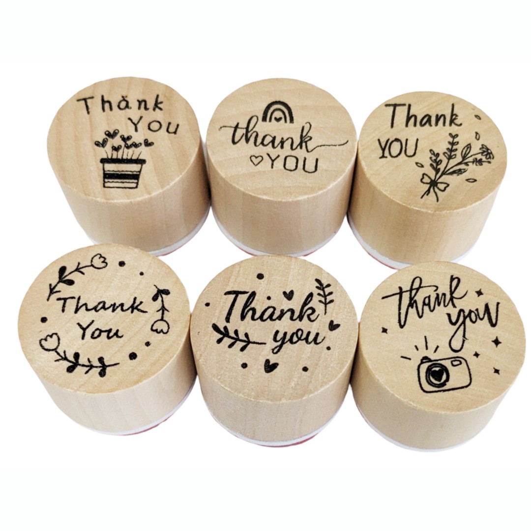 【楽天市場】ありがとう サンキュー Thank You スタンプ 6種セット 木製 はんこ ハンコ 判子 メッセージ カード 手紙[定形外郵便 ...