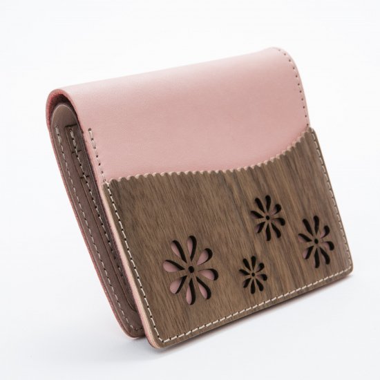 【楽天市場】スタンダードウォレット VARCO REAL WOOD フルール 二つ折り財布 財布 革財布 革 本革 ヌメ革 レザー 小銭入れ ...