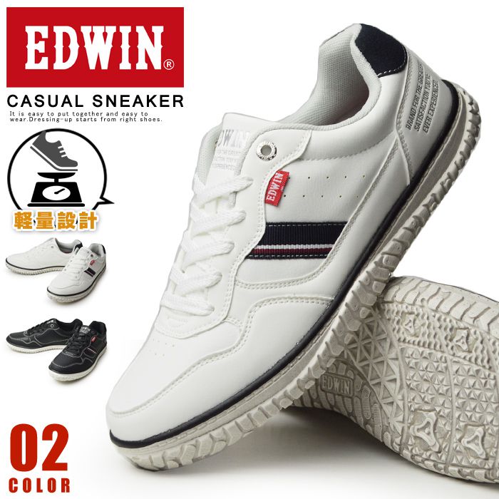 【楽天市場】【送料無料】EDWIN エドウィン スニーカー メンズ 軽量 カジュアルシューズ 防滑 幅広 3E EEE カジュアルスニーカー ローカット ウォーキングシューズ コンフォート ...