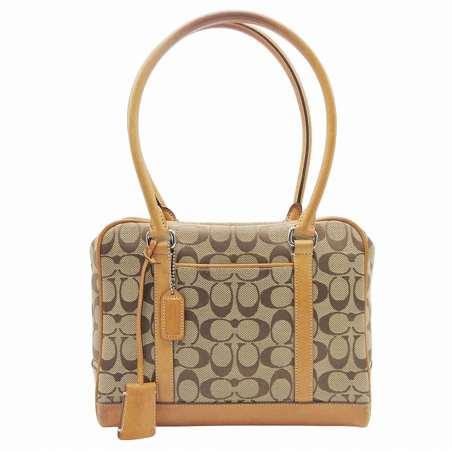【楽天市場】【中古】2000年製 00s コーチ COACH 6097 シグネチャー キャンバス レザー ハンド バッグ セミショルダー ...